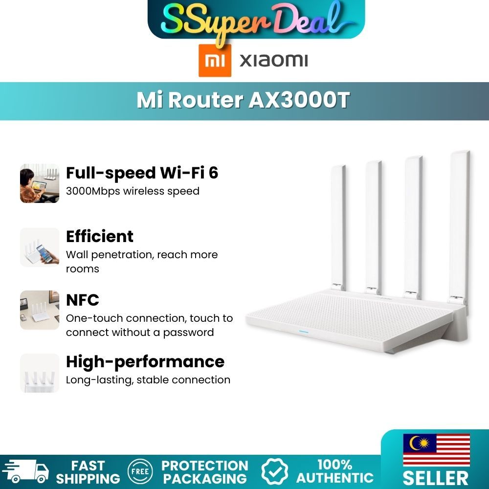 (Global)Xiaomi Router AX3000T Wifi 6 IPTV NFC Mesh 5Ghz Gigabit ...