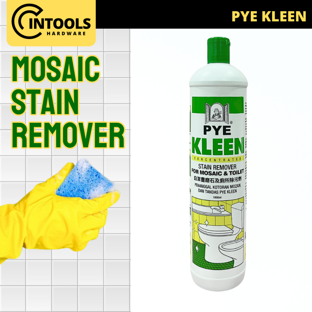 PYE KLEEN Mosaic Toilet Bowl Stain Remover Acid Floor Tiles Cleaner 1L ...
