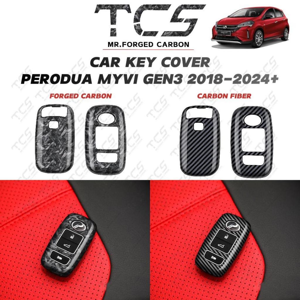 TCS PERODUA MYVI GEN3 2018-2024 CAR KEY CHAIN COVER ALARM REMOTE CASE ...