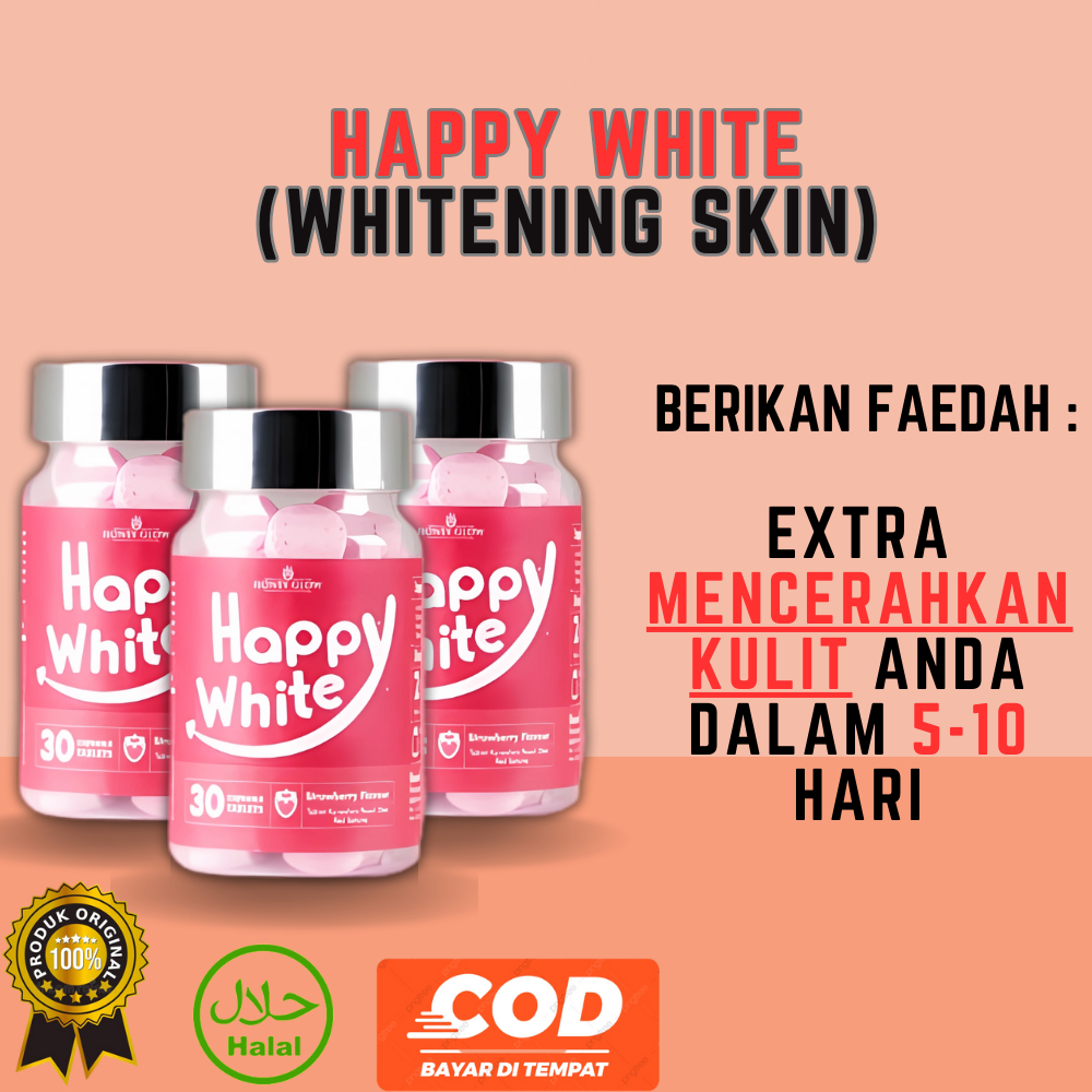 Happy White glutathione supplement putihkan kulit seluruh Badan ...