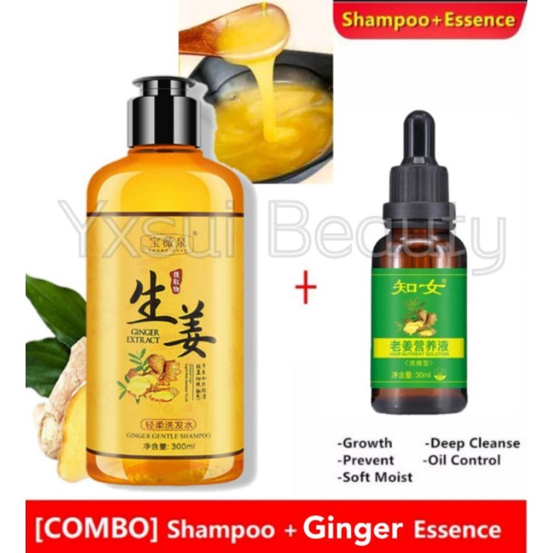 [COMBO] Ginger Hair Shampoo and Conditioner Anti Hair Lost Oil Control ...