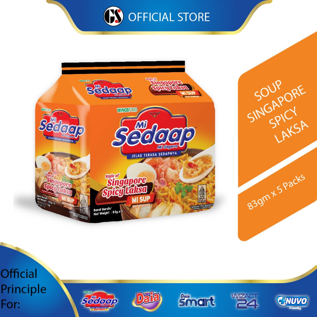 MI SEDAAP Soup Singapore Laksa 83g x 5 Packs (Halal) | Shopee Malaysia