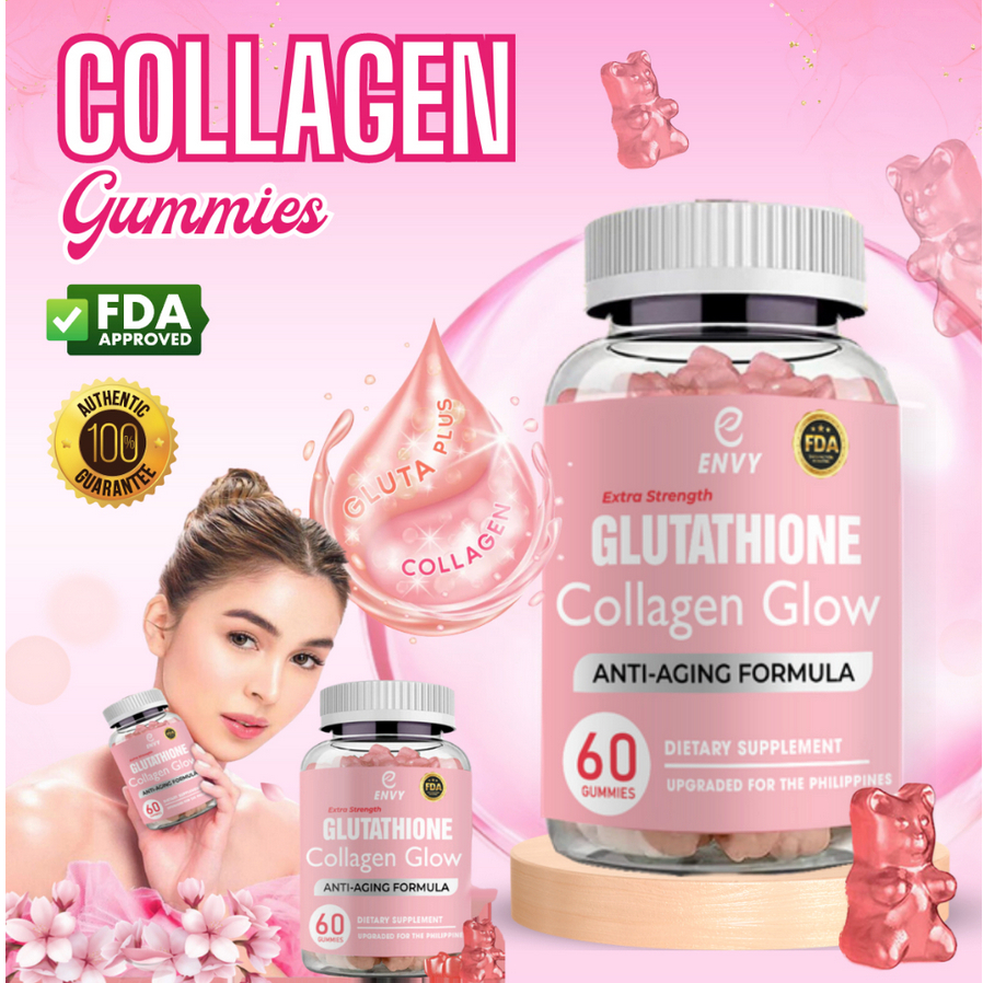 NATURE GLOW Glutathione Collagen Glow Gummies Original Anti-Aging ...