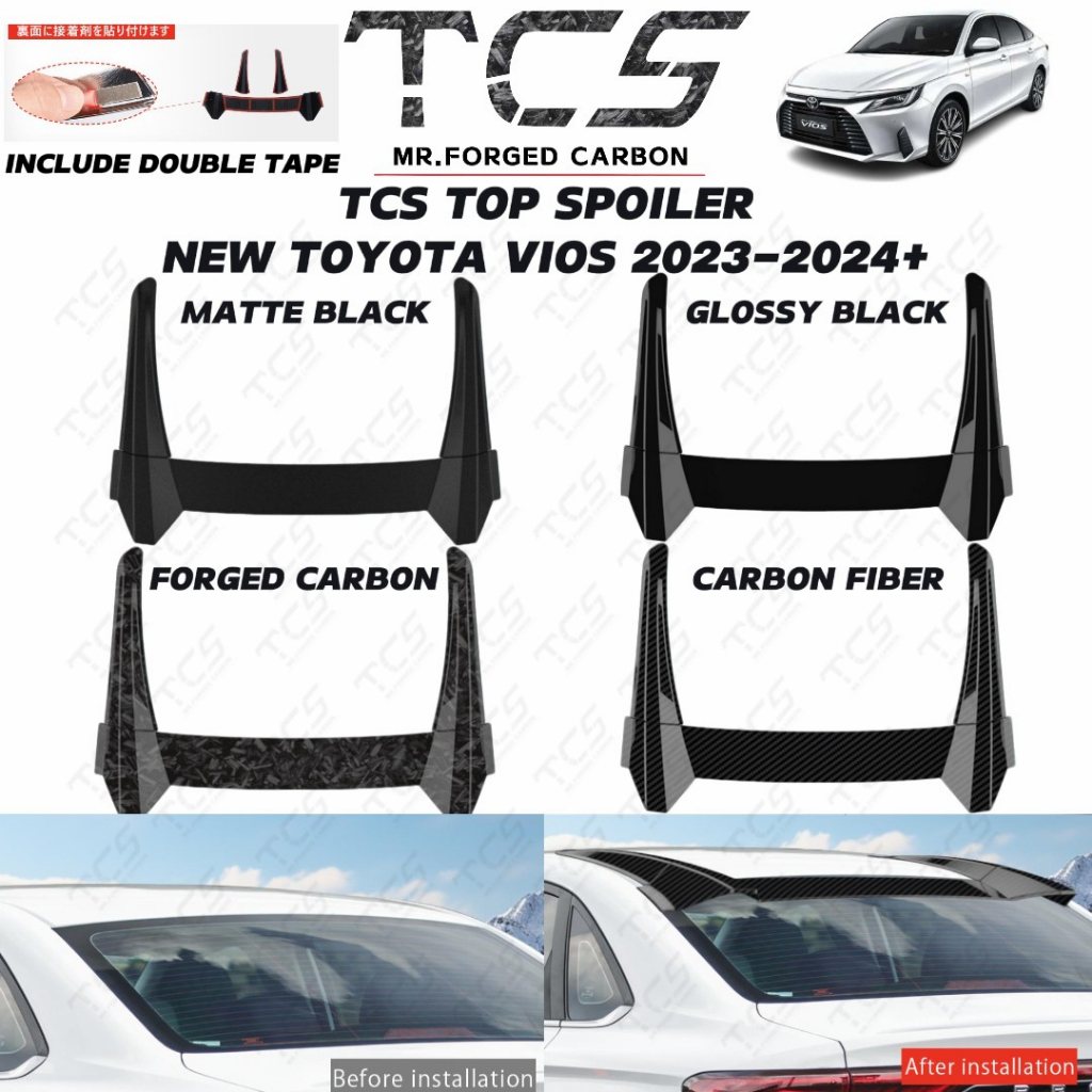 TCS NEW TOYOTA VIOS 2023-2024+ CAR BODYKIT TCS TOP SPOILER ACCESSORIES ...