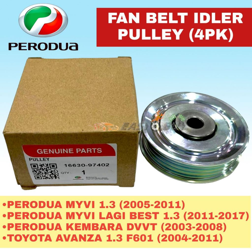 ORIGINAL PERODUA FAN BELT IDLER PULLEY (4PK) - MYVI 1.3 / LAGI BEST 1.3 ...
