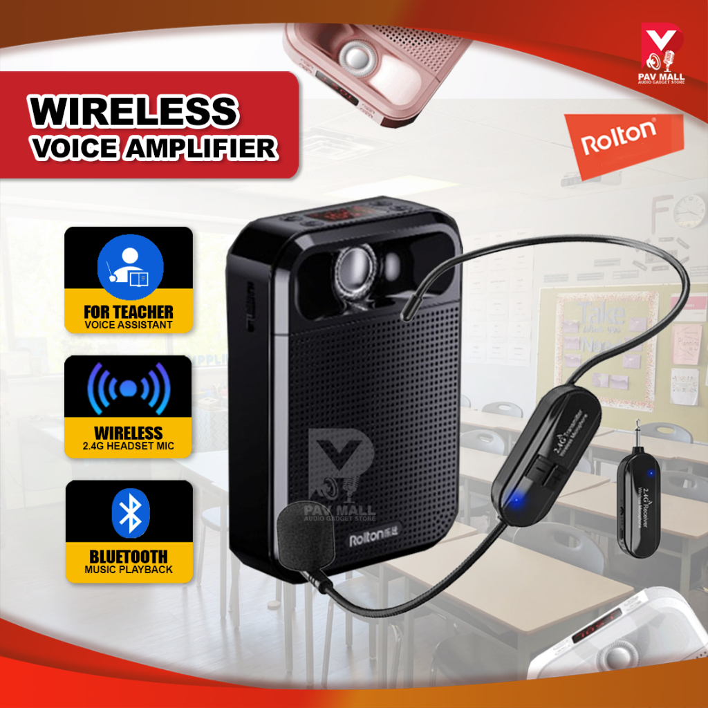 Rolton K700 Wireless 2.4G Voice Amplifier with Headset Microphone ...
