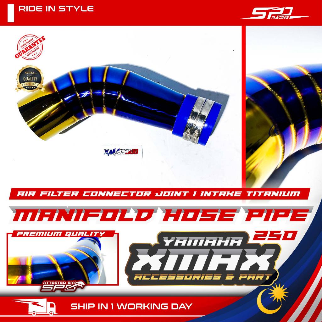 XMAX 250 300 Titanium Intake Manifold Hose Pipe I Air Filter Connector ...