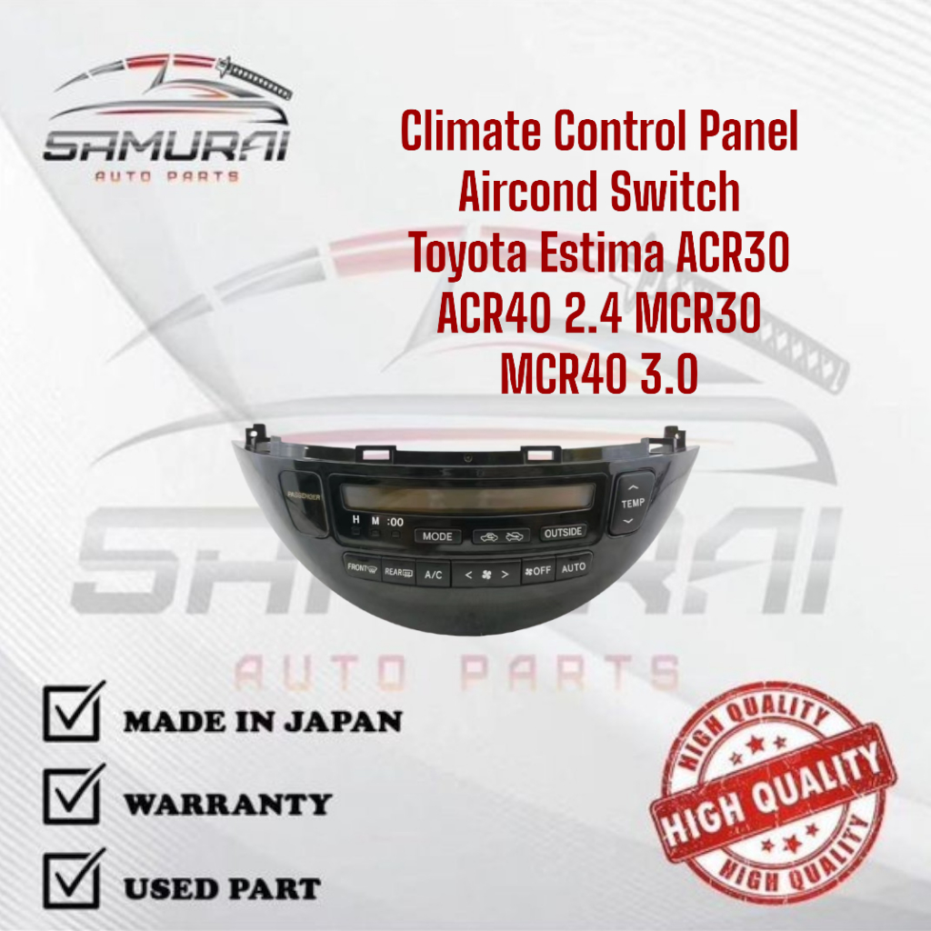 Toyota Estima ACR30 ACR40 2.4 MCR30 MCR40 3.0 Climate Control Panel ...