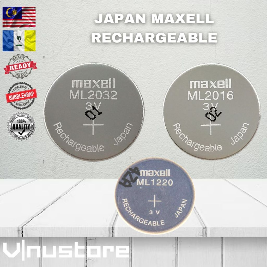 Japan Maxell Rechargeable 3V Coin Battery ML1220 ML2016 ML2025 ML2032 ...