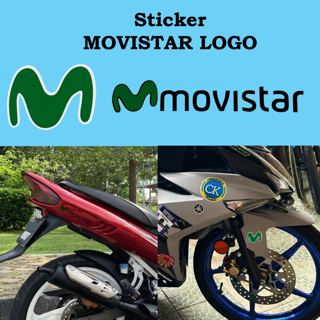 Sticker Potong Sticker Motor Logo Wording Movistar Tampal Luar | Shopee ...