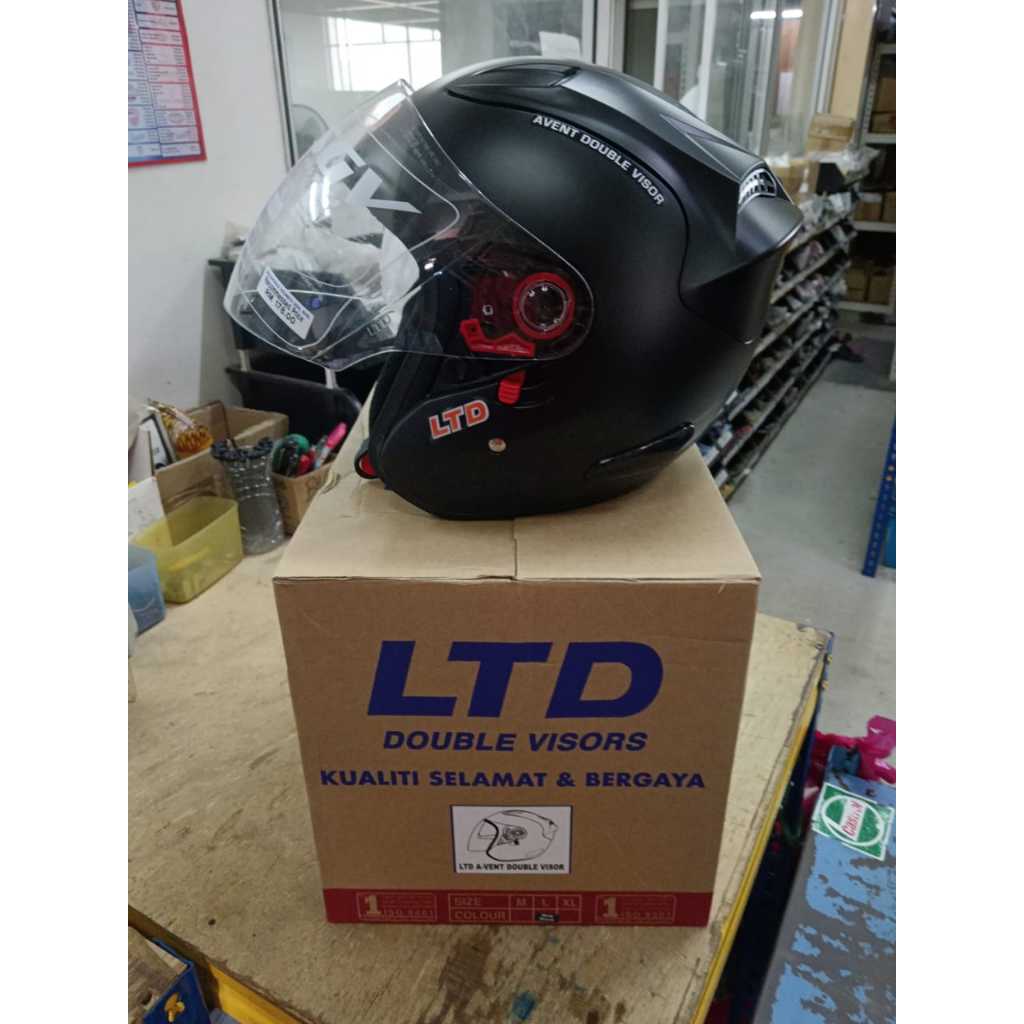 LTD INFINITY AVENT DOUBLE VISOR HELMET (MATT BLACK) | Shopee Malaysia