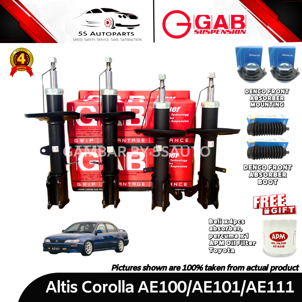 GAB Toyota Corolla AE100/101/111 Front (Depan) & Rear (Belakang) Gas ...