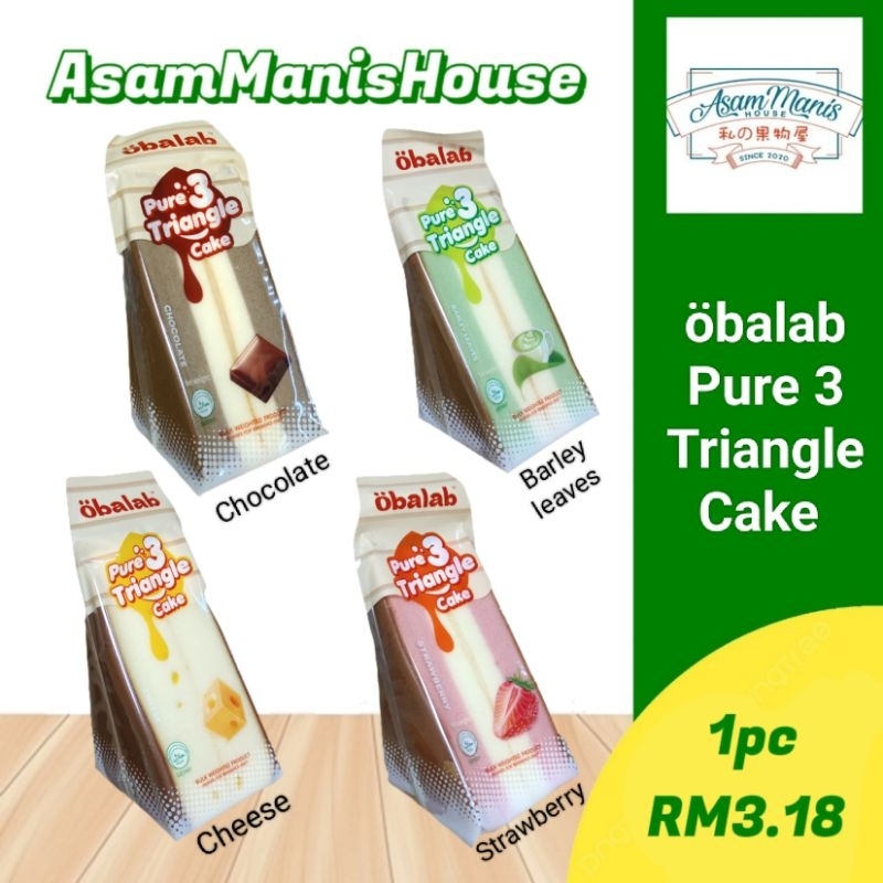 KEK VIRAL OBALAB TRIANGLE CAKE ORIGINAL & CHOCOLATE & STRAWBERRY EGG ...