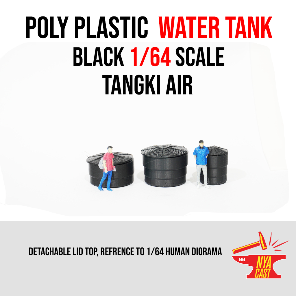 Poly Plastic Water Tank Tangki Air Tong Hitam Black Diorama 1/64 ...