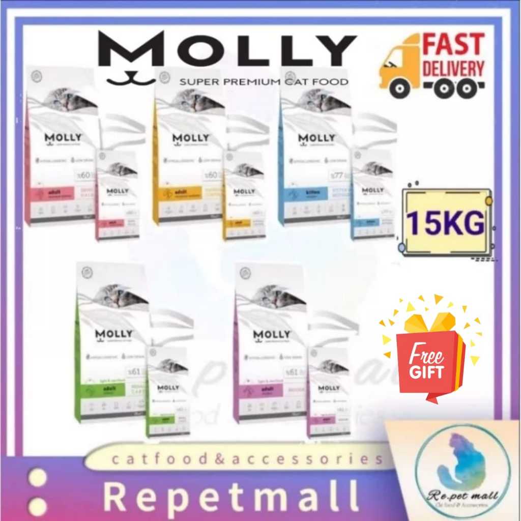 Molly 15KG Ori Pack Super Premium(Kitten & Mother/Chicken & Anchovy ...