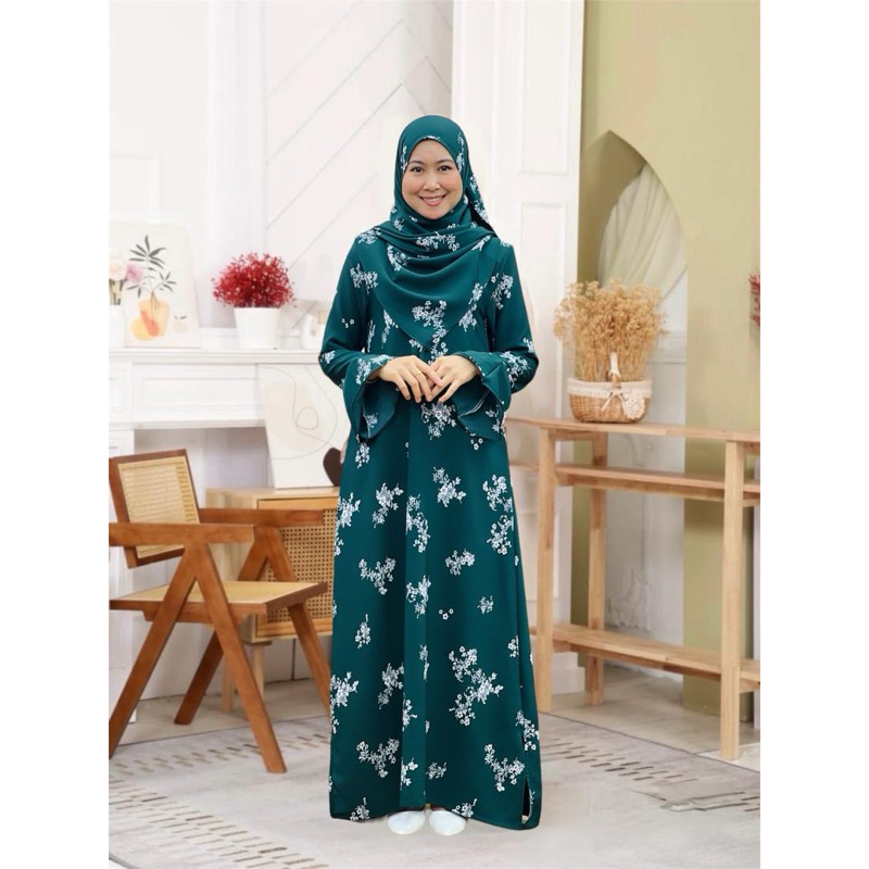 JUBAH BUNGA MUSLIMAH SET TUDUNG | Shopee Malaysia
