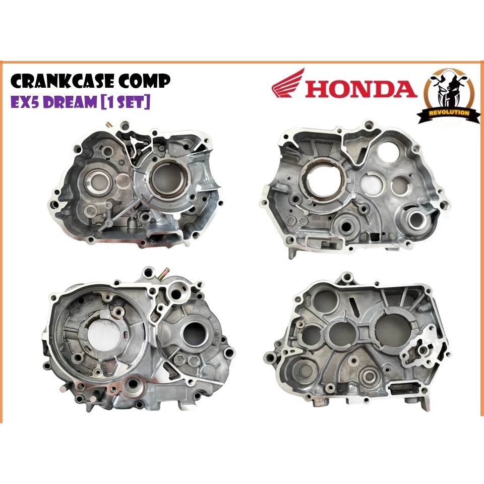 CRANKCASE LEFT & RIGHT COMPLETE SET CRANKCASE DREAM WAVE100 CRANKCASE ...