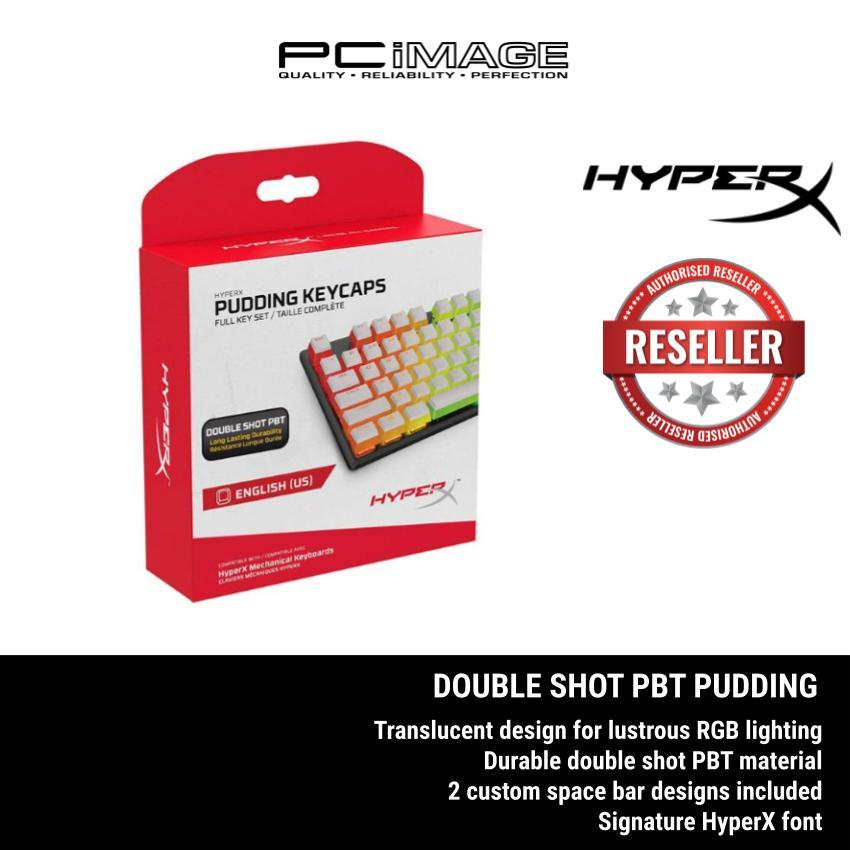 HyperX Pudding Keycaps 2 - Full 110 Key Set - Doubleshot PBT - White ...