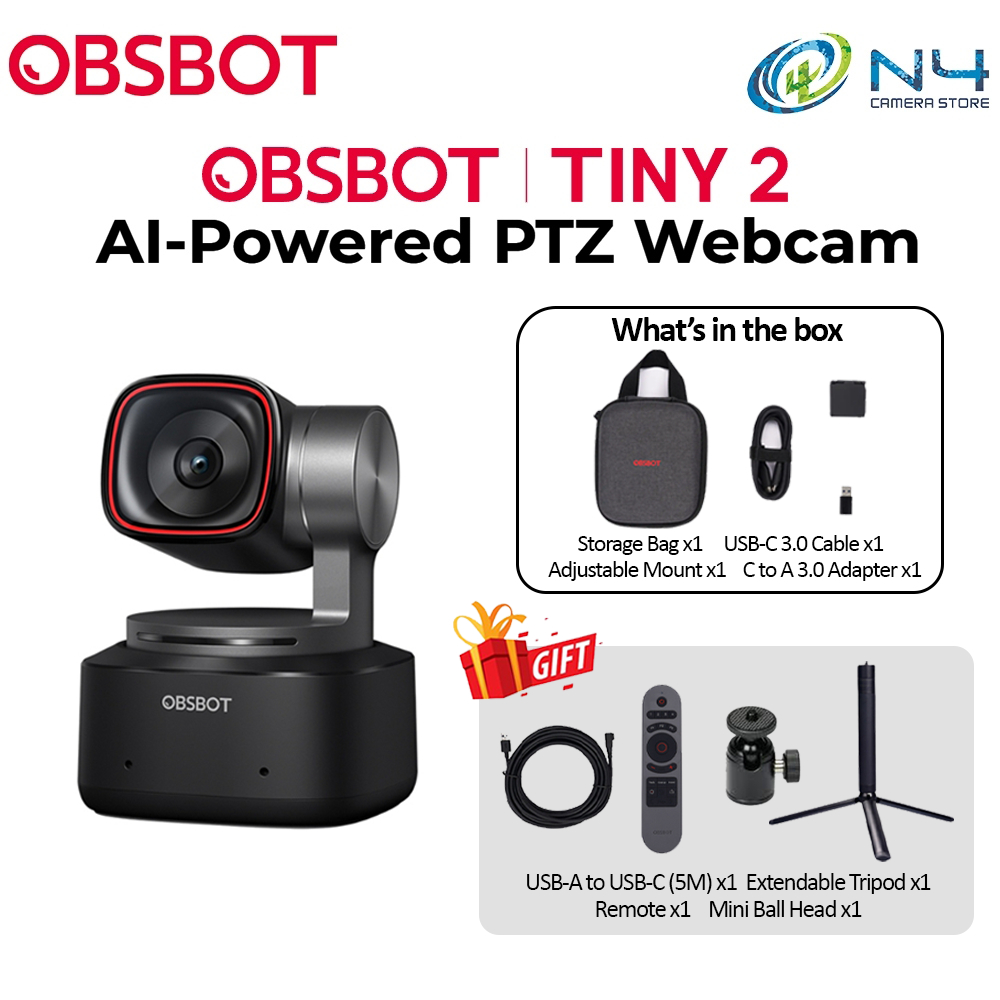 Obsbot Tiny 2 Tiny2 Webcam 4k Voice Control Ptz Ai Tracking And Auto Focus Gesture Control Web