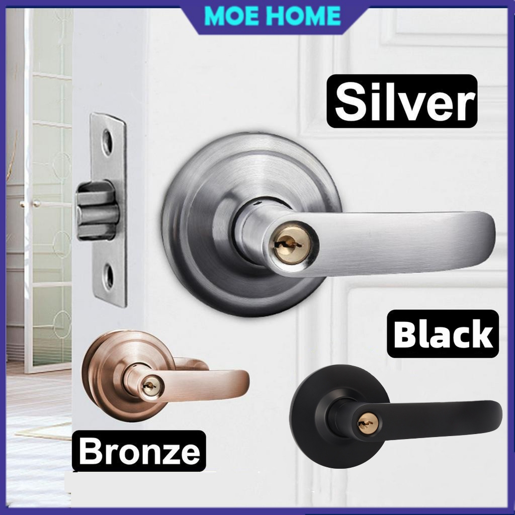 Tubular Lever Cylindrical Lock Set Entrance Indoor Bedroom Lever Handle ...