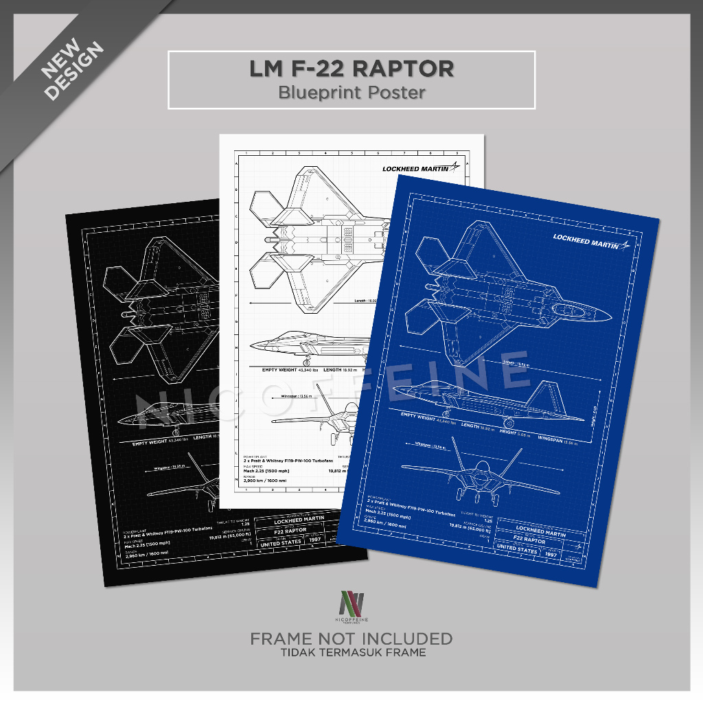 [Poster Only] Lockheed Martin F-22 Raptor Stealth F22 Aircraft Fighter ...