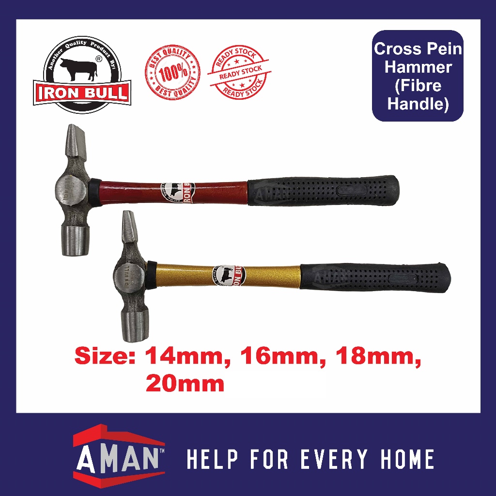 IRON BULL Cross Pein Hammer Wiring Hammer Fibre Handle Hand Tool ...