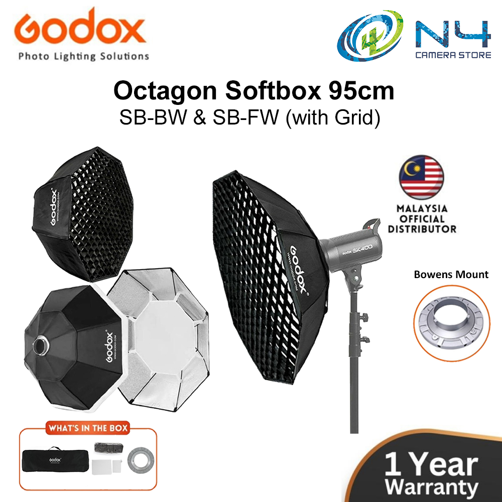 Godox Octagon Softbox SB-BW and SB-FW with Grid 95cmPortable Octagon ...