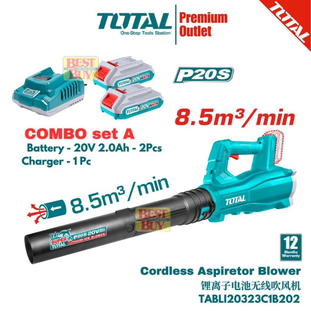 TOTAL P20s Series Li-ion Cordless blower, Dust blower, leaf blower ...