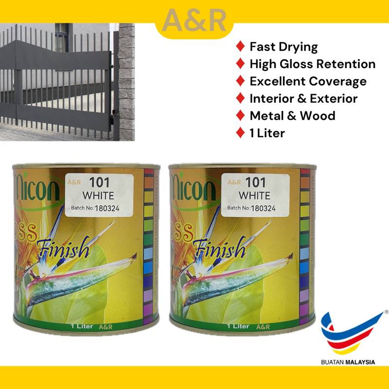 1 Liter Paint / Metal & Wood Paint / Cat Besi / Cat Kayu / Cat Pagar ...
