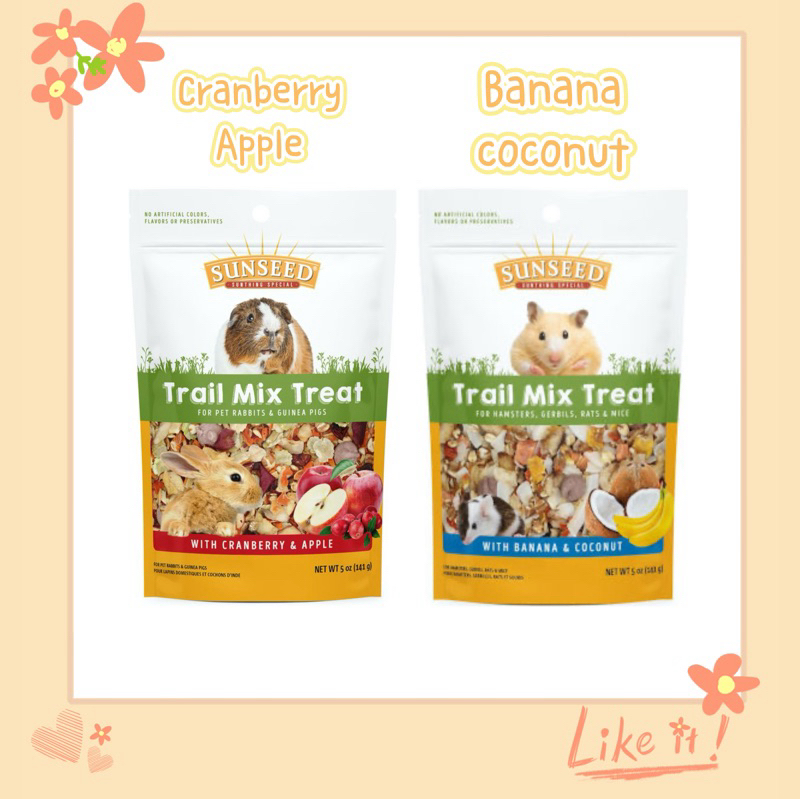 Sunseed Trail Mix Treats For Pets美国Sunseed苹果蔓越莓奶酪拌饭Sunseed椰子香蕉奶酪拌饭 ...