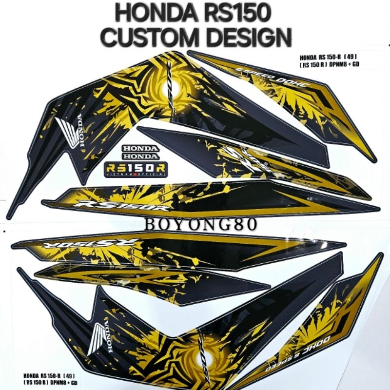 RS150 HONDA RS150R ( 49 ) CUDTOM DESIGN BODY STICKER NEW DESIGN ( READY ...
