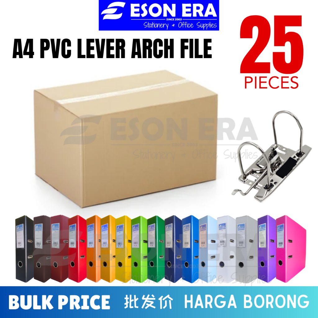 EMI A4 PVC Hard Cover Colour Lever Arch File 3inch 75mm 875-A4 Ring ...