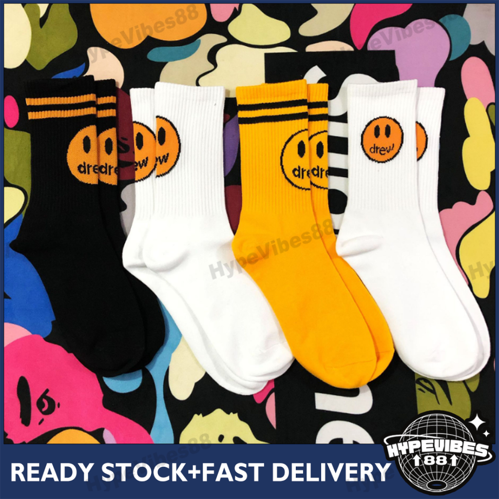 HypeVibes Drew House Smiley Socks 20 Colour Smile Hipster Street Logo ...
