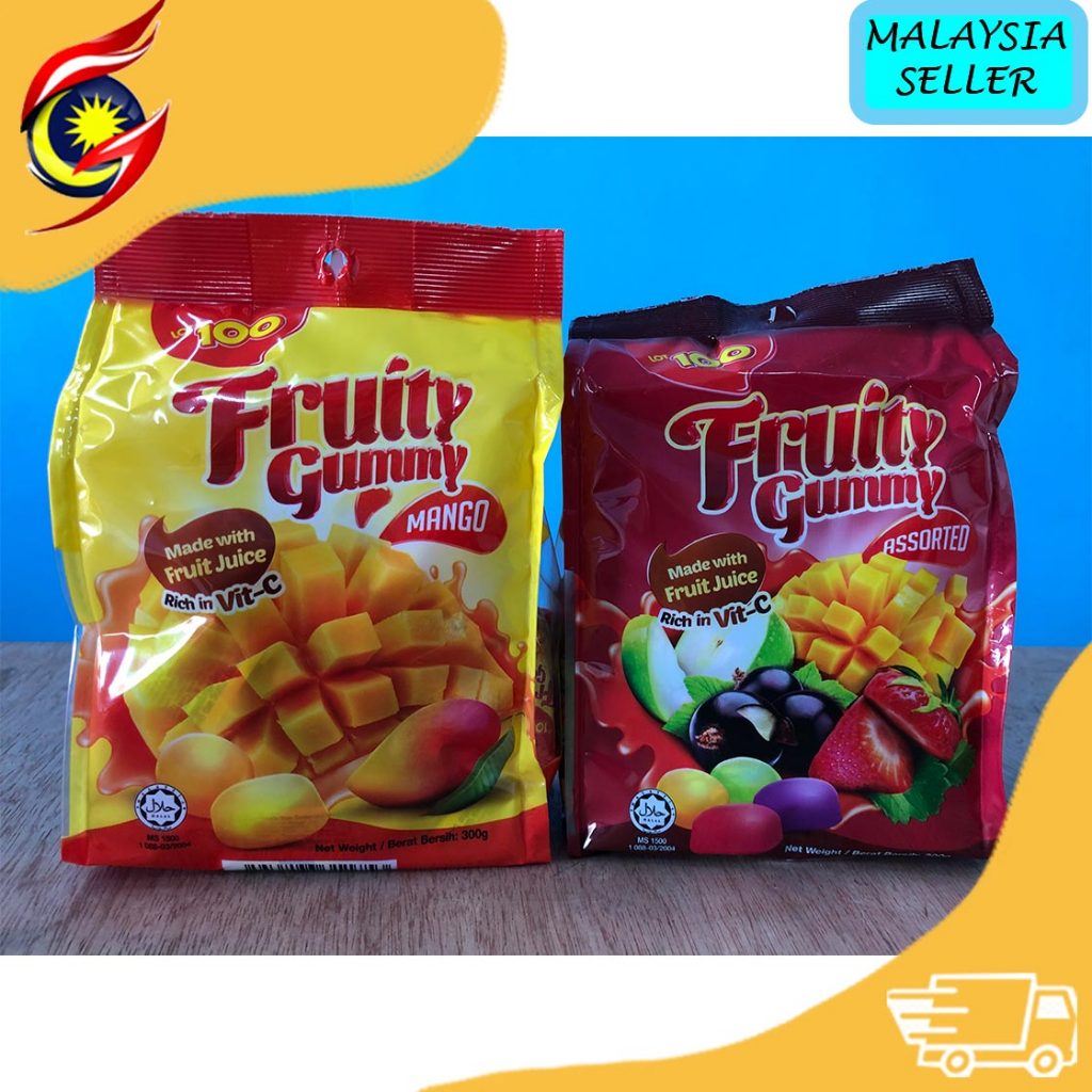 LOT100 GUMMY MANGO & GUMMY MIX FRUIT 300G CHILDHOOD HALAL | Shopee Malaysia