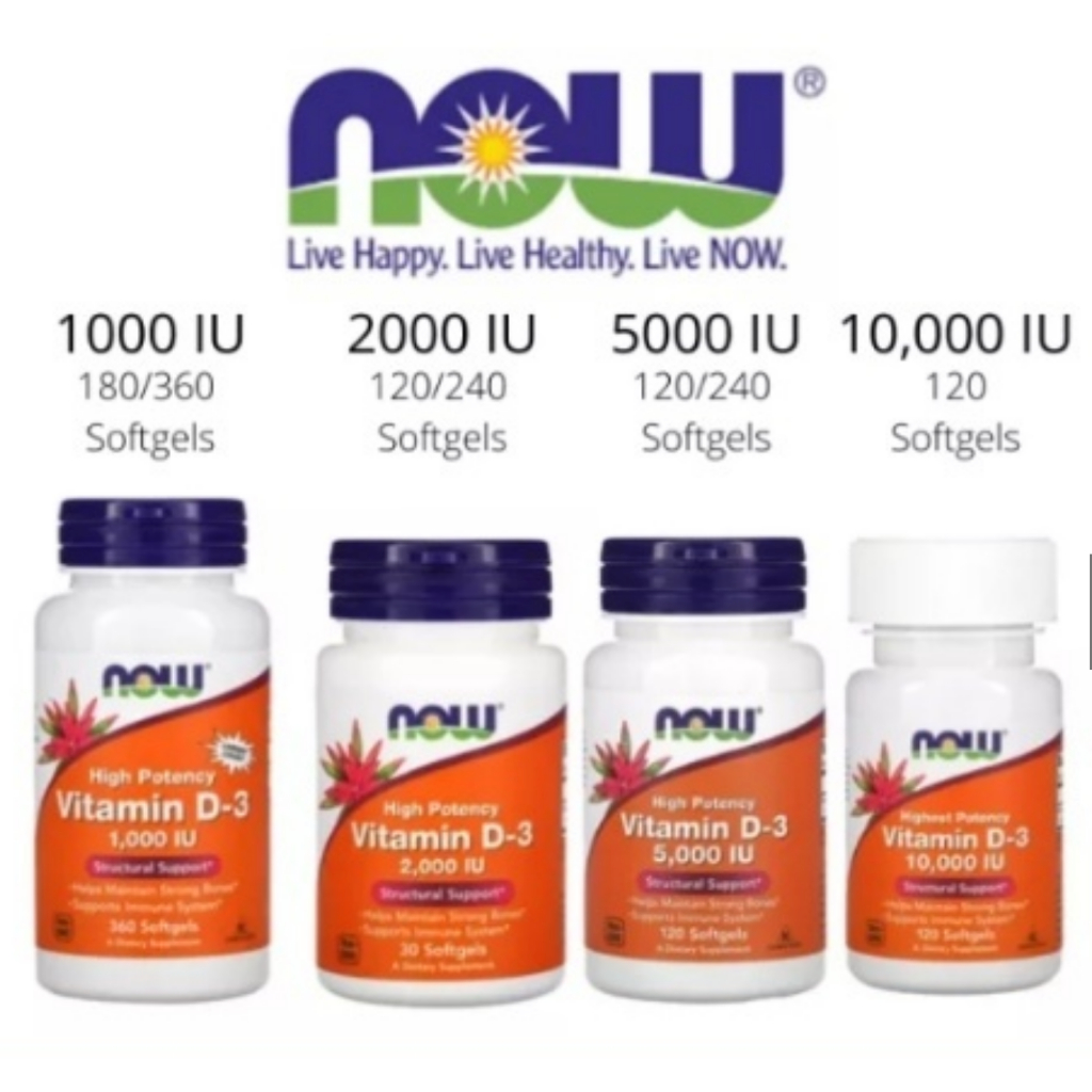 Now Foods, Vitamin D-3 1000 IU / 2000 IU / 5000 IU / 10000 IU / 50000 IU / 120 | 240 | 360 ...