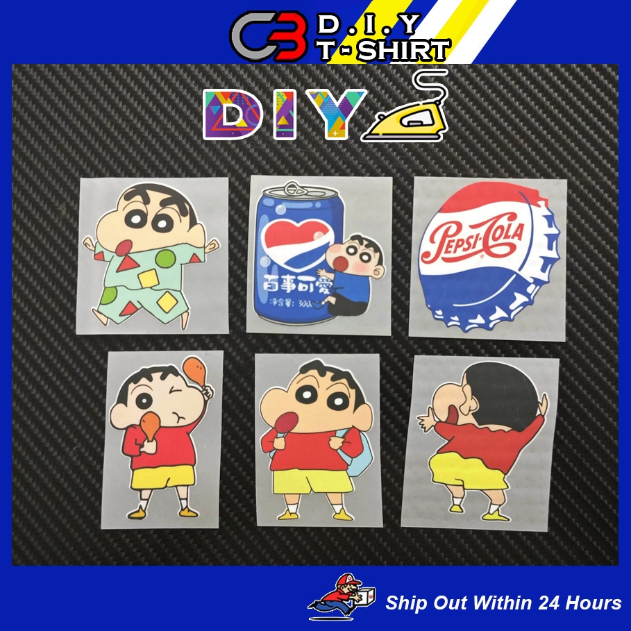 DIY Stiker Baju Crayon Shin Chan Iron on / BT05 | Shopee Malaysia