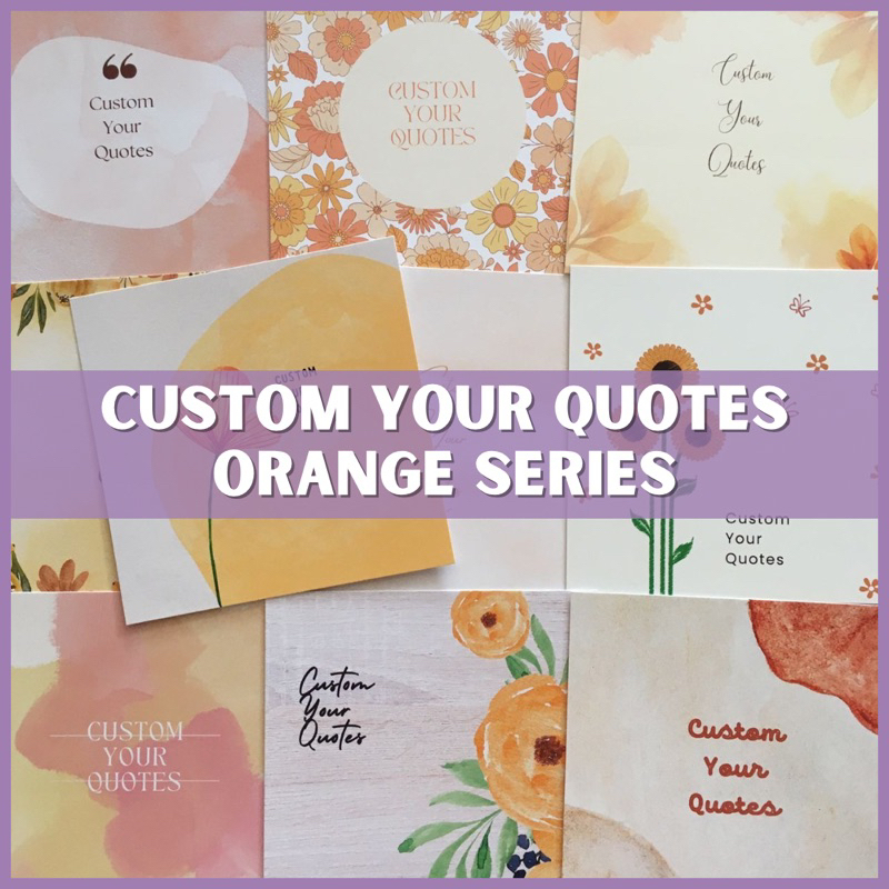 CUSTOM YOUR QUOTES - ORANGE SERIES QUOTES CARD | Shopee Malaysia