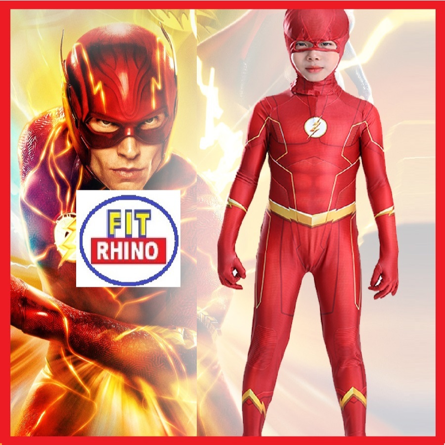 [ Fitrhino ] The Flash superhero costume spiderman baju budak lelaki ...
