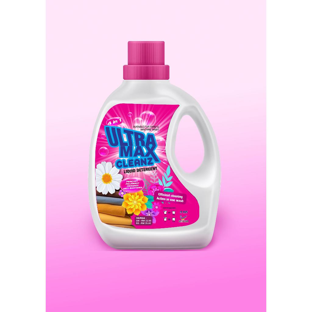 SABUN DOBI 5KG ULTRA MAX CLEANZ LIQUID DETERGENT | Shopee Malaysia
