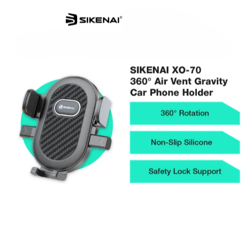 SIKENAI XO-70 Car Phone Holder Gravity Air Vent Mount Compatible for Samsung Huawei OPPO Vivo ...