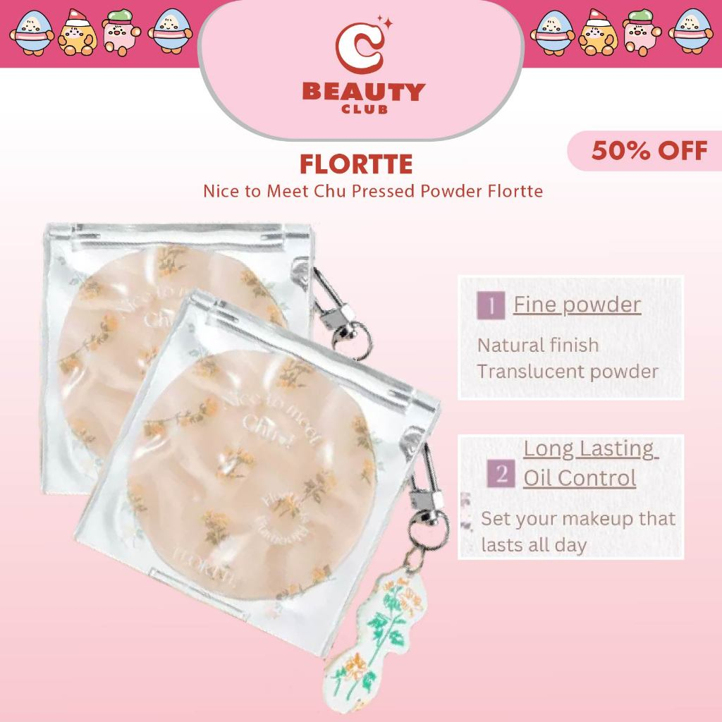 FLORTTE Nice to Meet Chu Pressed Powder Flortte 初恋系列小透明蜜粉饼 | Shopee ...