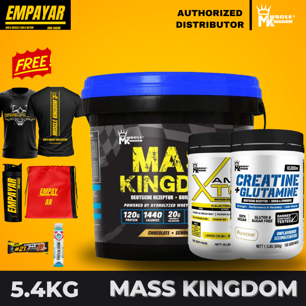 MK Mass Kingdom Mass Gainer Chocolate Flavor (12lb/5.44kg) + E-book work out & Mealplan Extreme ...