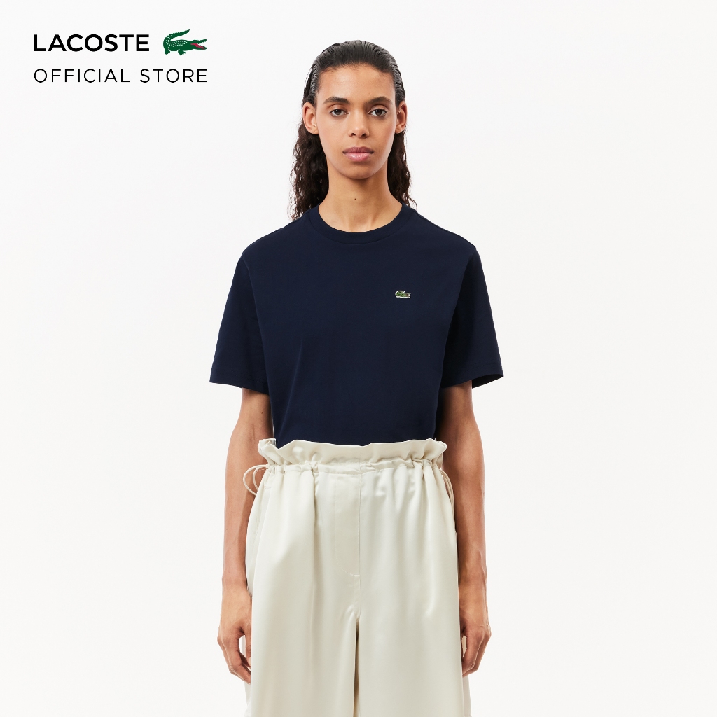 Lacoste Women's Relaxed Fit Lightweight Cotton Pima Jersey T-Shirt ...