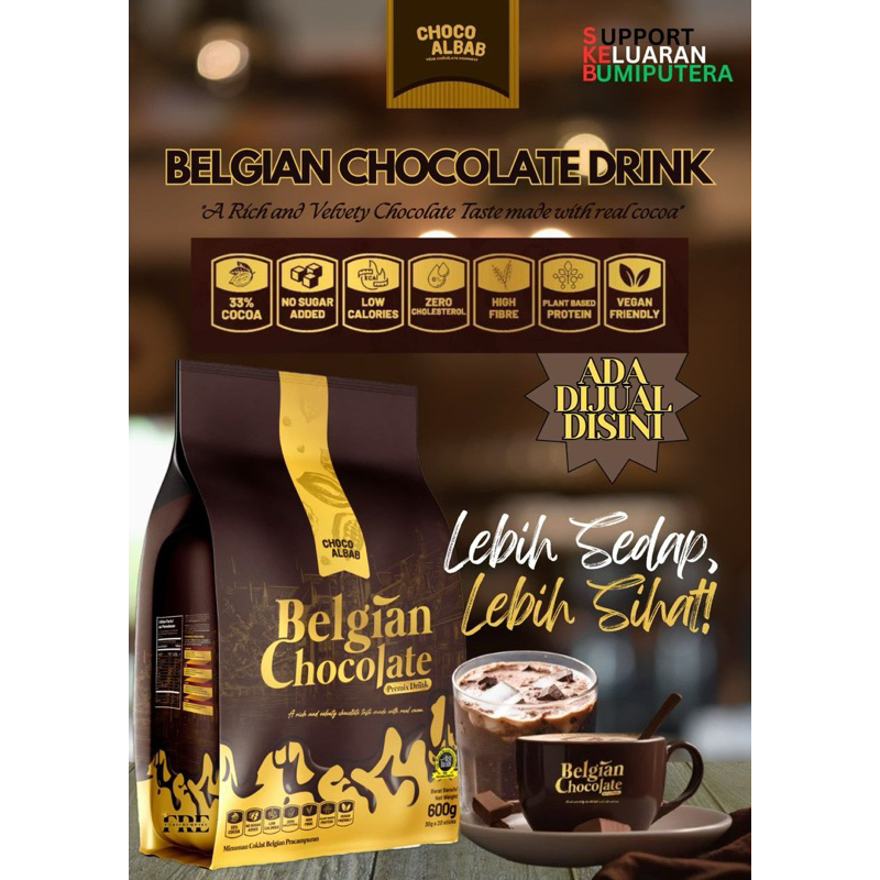 BELGIAN CHOCOLATE DRINK CHOCO ALBAB (HIGH FIBER LOW CALORIE | 20 SACHET ...
