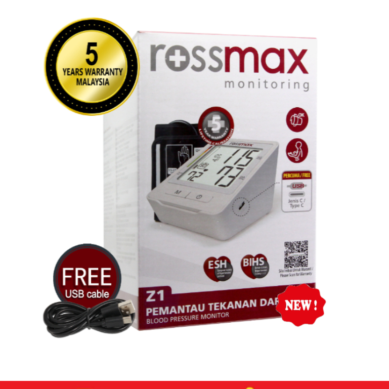 NEW PACKAGING ROSSMAX Z1 BLOOD PRESSURE MONITOR (5 YEARS WARRANTY ...