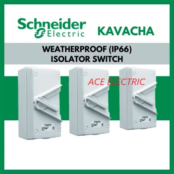 SCHNEIDER KAVACHA WHT 35A IP66 440V 3 POLE WEATHERPROOF ISOLATOR SWITCH | Shopee Malaysia