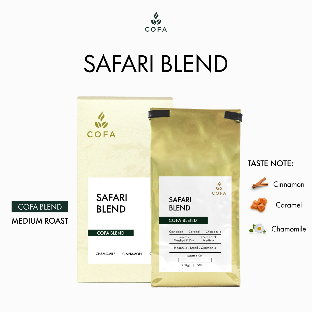 COFA Coffee Safari Blend 100% Arabica Medium Roast Kopi Arabica [250g ...