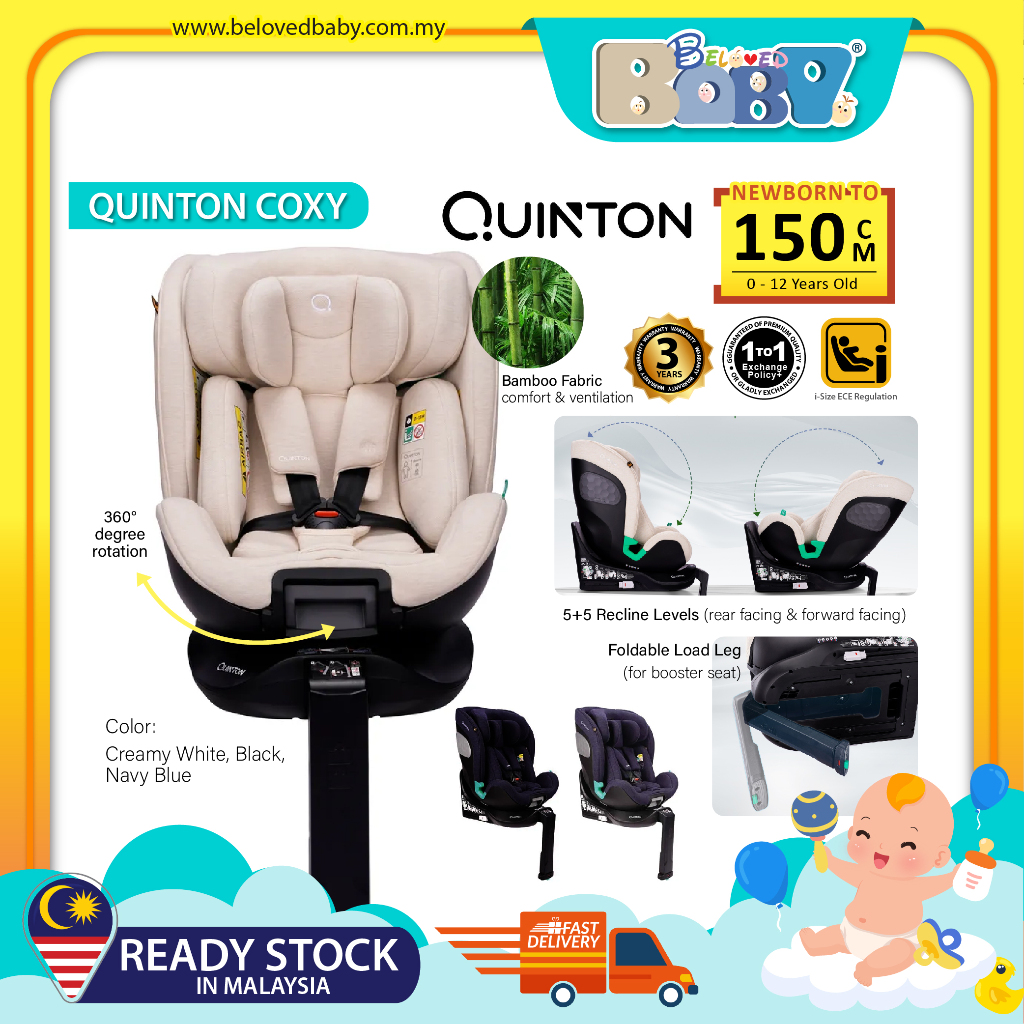 Quinton Coxy 360 Spin Convertible i-Size Car Seat (Newborn to 150cm ...