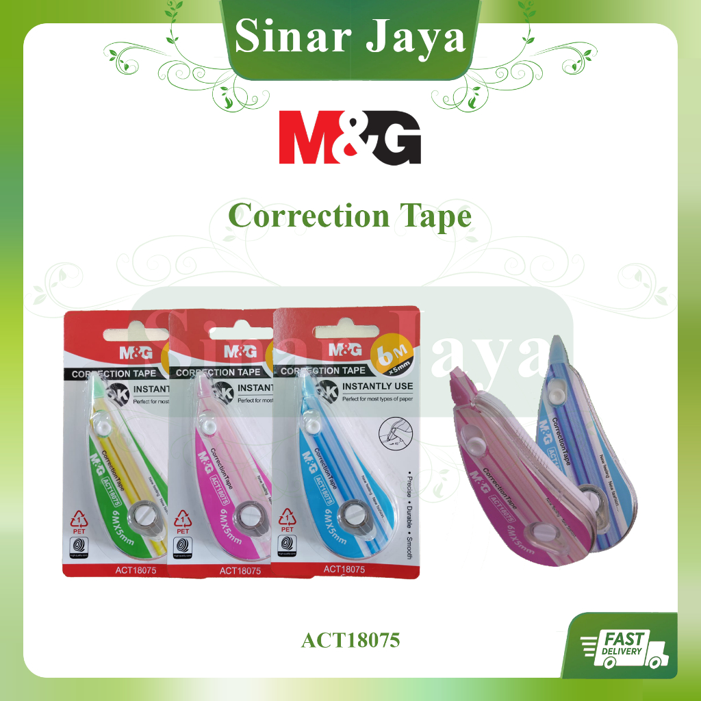 [SJ] M&G Correction Tape 5mm x 6m ACT18075 / 18075 (1pc) | Shopee Malaysia