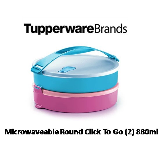 Tupperware Microwaveable Round Click To Go (2) 880ml | Shopee Malaysia